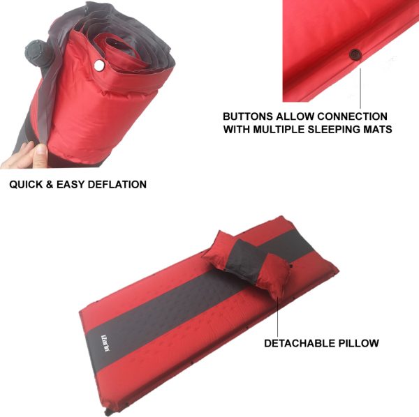 Self Inflating Camping Mat with Pillow - 5cm Thickness
